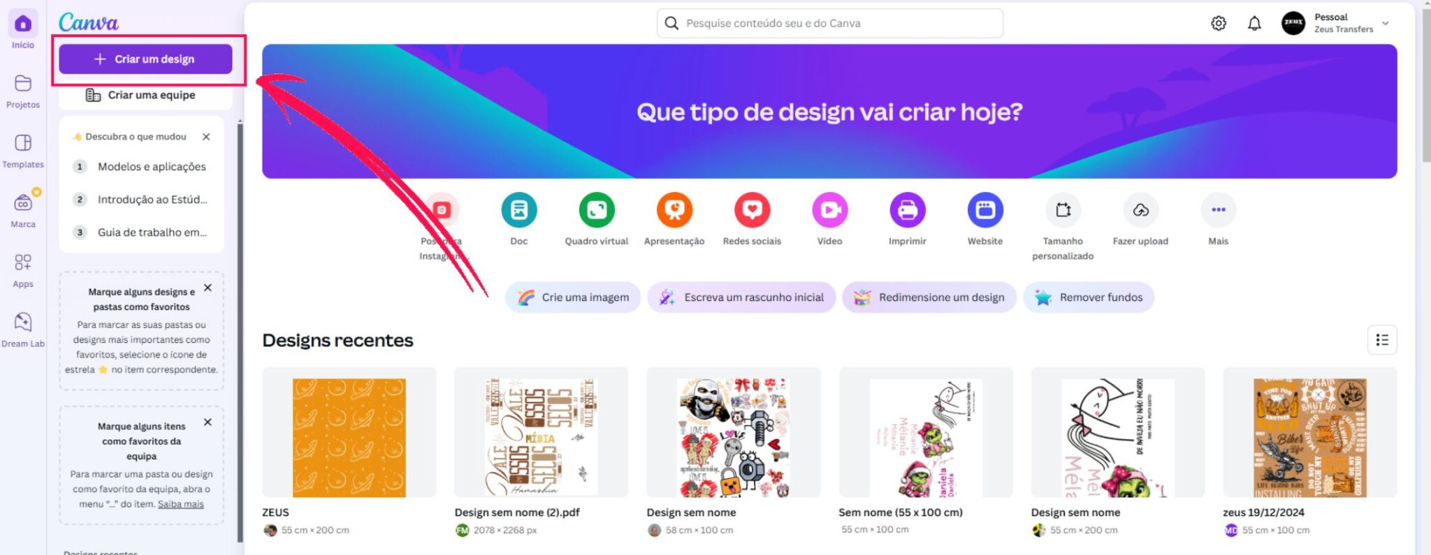 Como criar um plano no Canva – Zeus Transfers